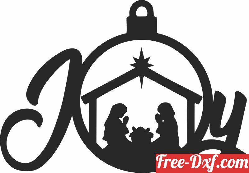 Download Christmas Christian Joy Jesus ornament dxf Sz1Ai High qu