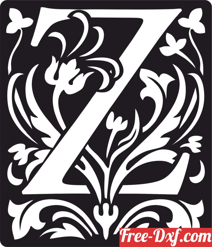 Download Personalized Monogram Initial Letter Z Floral Artwork T3
