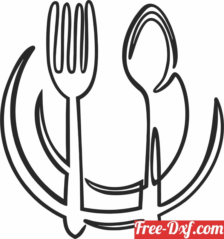 Download knife and fork kitchen art T9w8G High quality free Dxf f