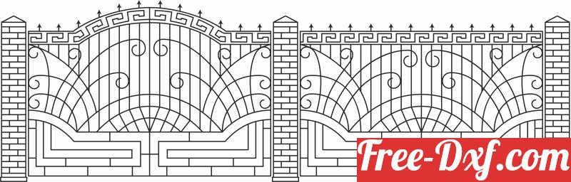 Download Gate entrance door entry TCOJc High quality free Dxf fil