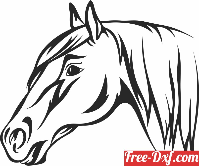 Download Horse head clipart TSBze High quality free Dxf files, Sv