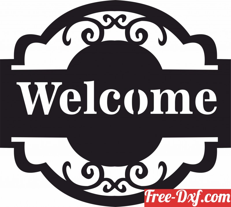 Download Welcome Plaque dxf TWgkX High quality free
