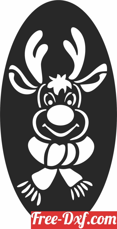 Download Reindeer christmas TZk9g High quality free Dxf files, Sv