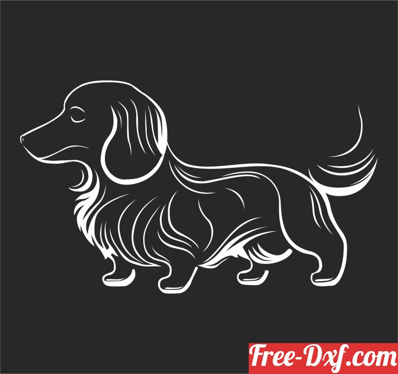 Download Dachshund Silhouette dog Tkn0o High quality free Dxf fil
