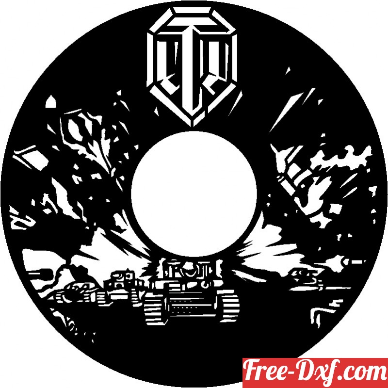 Download tanks wall clock TrjoB High quality free Dxf files, Svg,