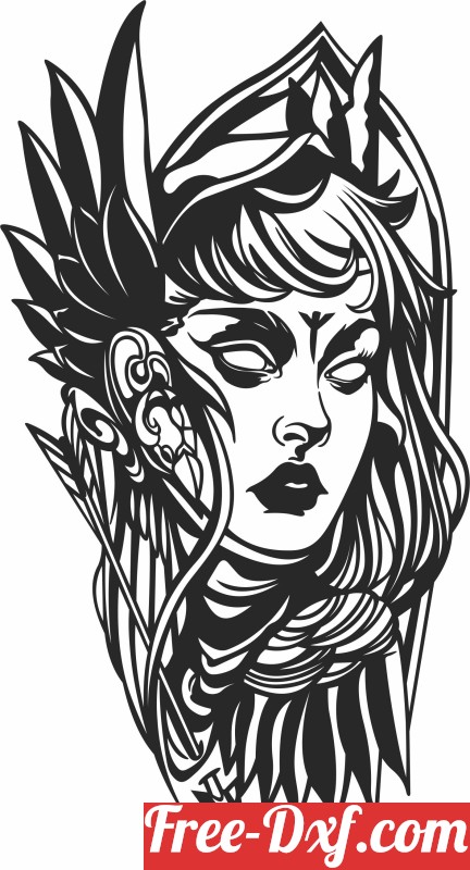 Download valkyrie portrait pagan UFPFx High quality free Dxf file