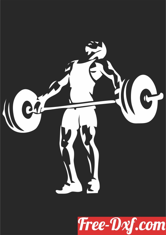 Download man lifting weight clipart UTVf1 High quality free Dxf f