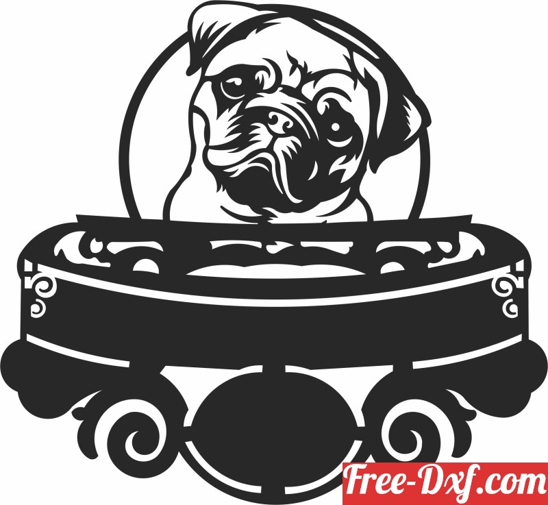 Download bulldog dog wall sign UUYnI High quality free Dxf files,