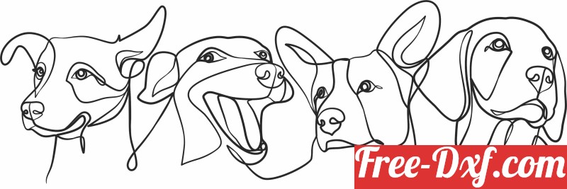 Download one line dogs wall decor UsXJS High quality free Dxf fil
