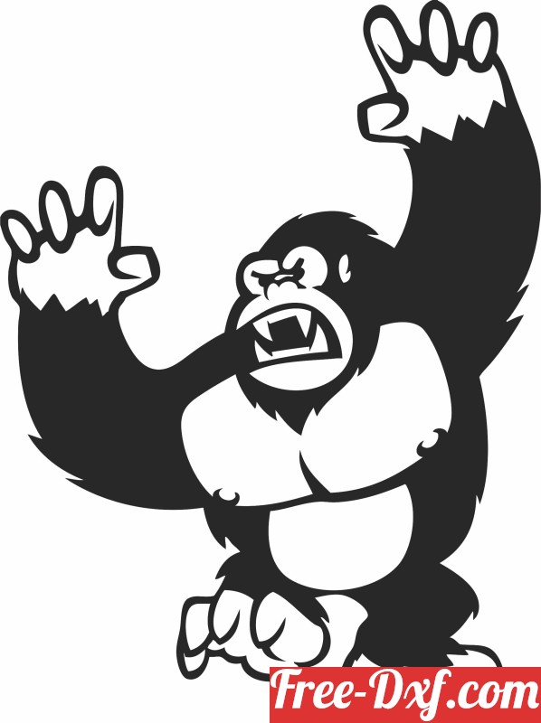 Download gorilla cartoon clipart VQFn7 High quality free Dxf file