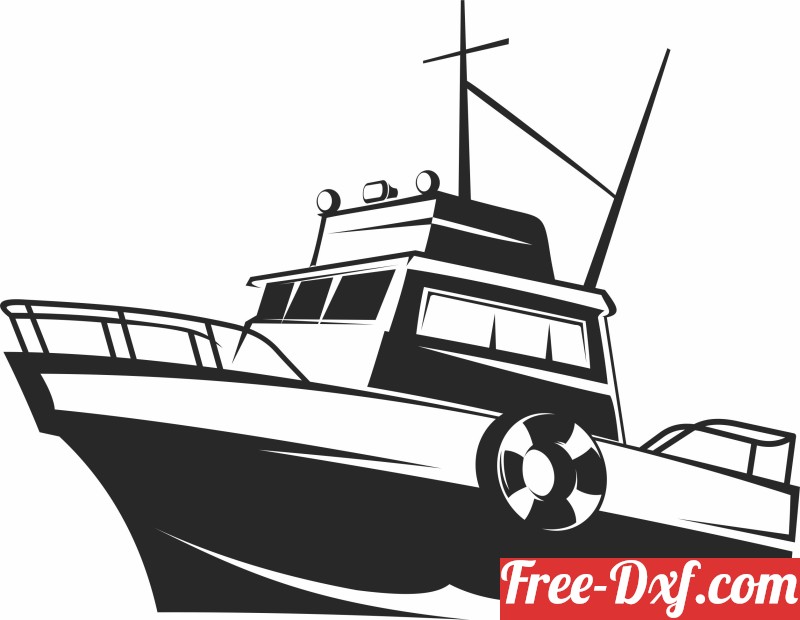 Download ship fishing boat clipart Vck9o High quality free Dxf fi