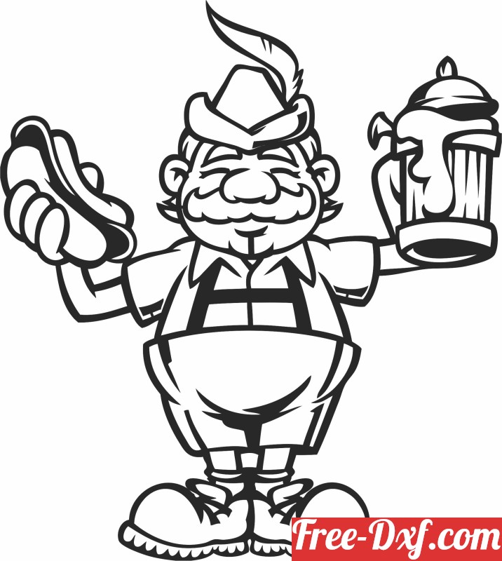 Download beer fest man clipart VdlJT High quality free Dxf files,