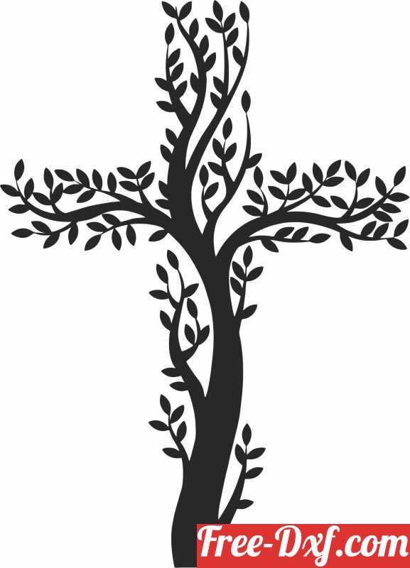 Download stylized tree Christian cross dxf VqtqZ High quality fre