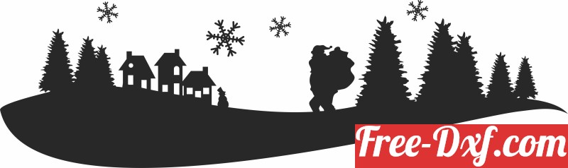 Download Santa Claus christmas scene W3fc0 High quality free Dxf