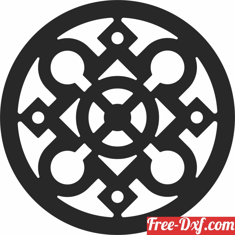 Download pattern Mandala wall arts W89sc High quality free Dxf fi