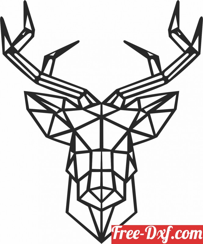 Download Geometric Polygon elk deer WGSHv High quality free Dxf f