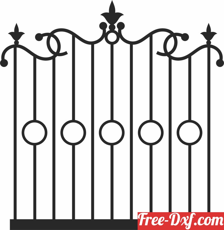 Download decorative fence gate WI11o High quality free Dxf files,