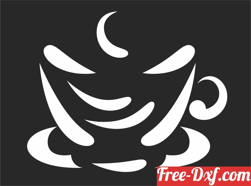 Download coffee cup art sign WJ8bR High quality free Dxf files, S