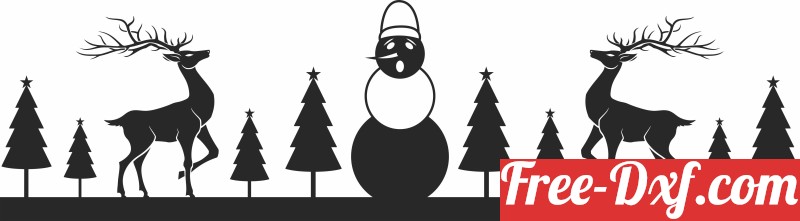 Download christmas deer santa trees WZA3E High quality free Dxf f