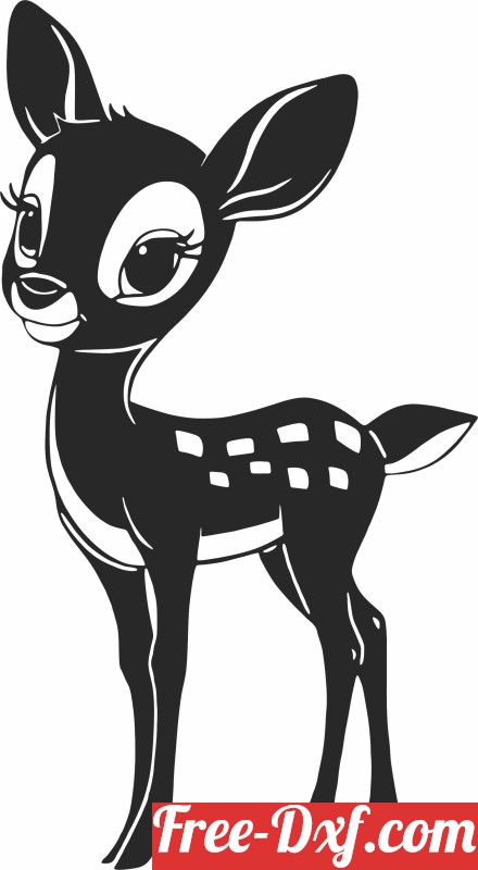 Download Bambi Cartoon cliparts WaX7u High quality free Dxf files