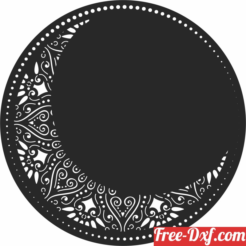Download moon wall decor Wxg7V High quality free Dxf files, Svg,