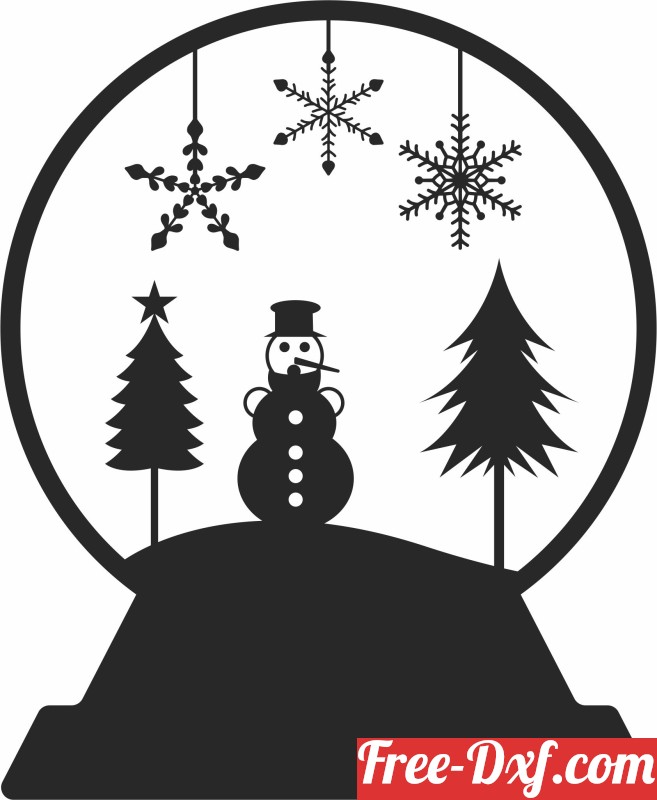 Download Snowman Globe christmas X21Rl High quality free Dxf file