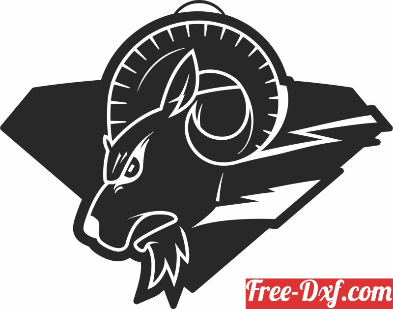 Download angry ram los angeles logo X36Ps High quality free Dxf f