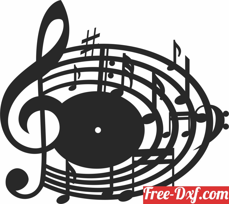 Download musical note symbol clef wall clock XBaVO High quality f