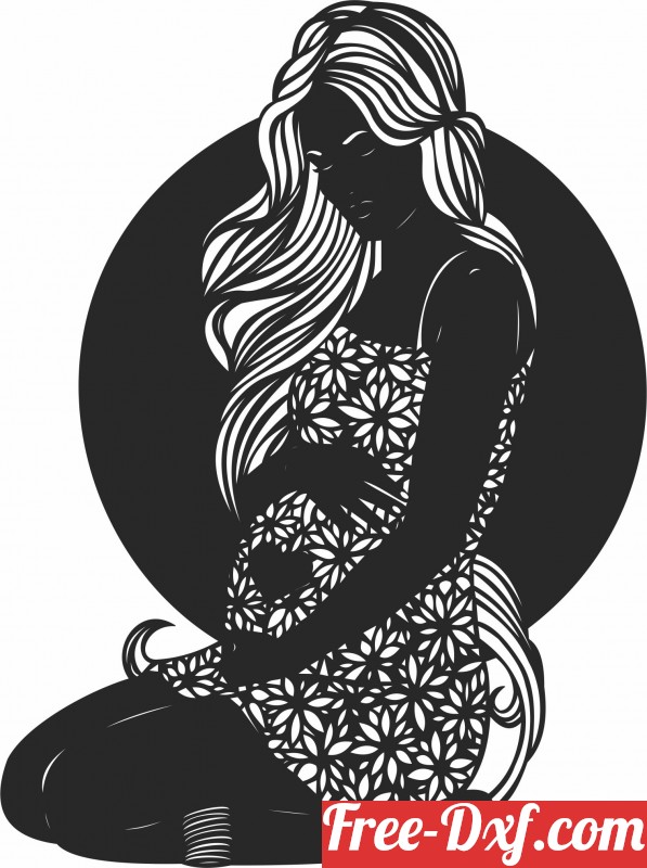 Download Pregnant Mother flowers design dxf Xrl0D High quality fr