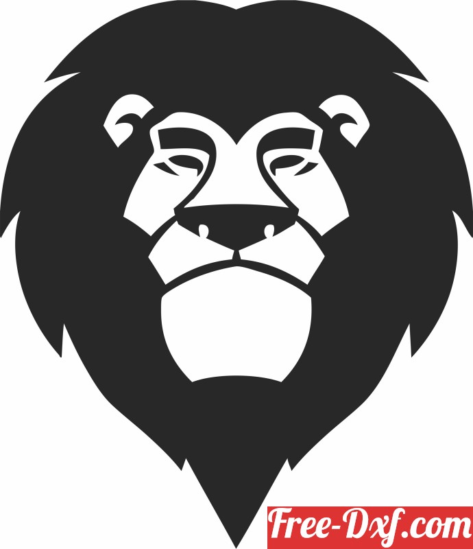 Download Lion head cartoon sign XvtpL High quality free Dxf files
