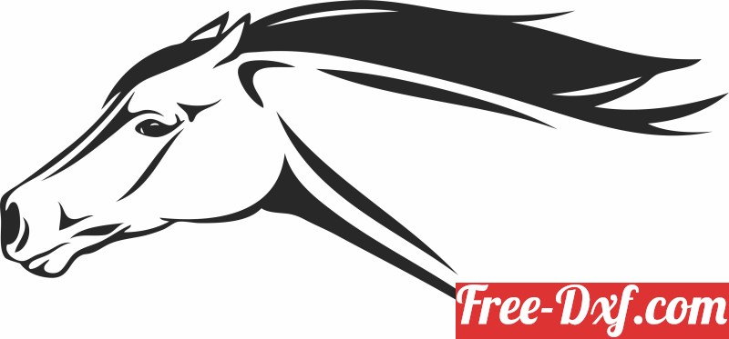 Download Running Horse head XzS7p High quality free Dxf files, Sv
