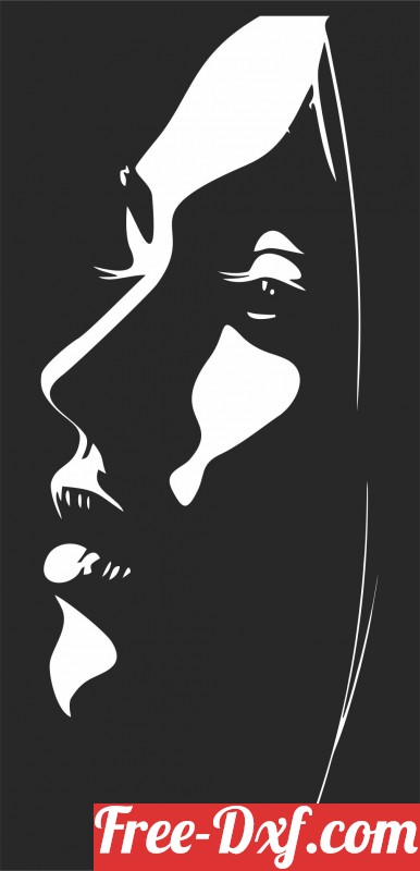 Download Girl wall art YC4Qj High quality free Dxf files, Svg, Cd