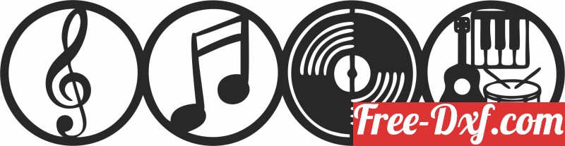 Download music wall art signs YD9tn High quality free Dxf files,