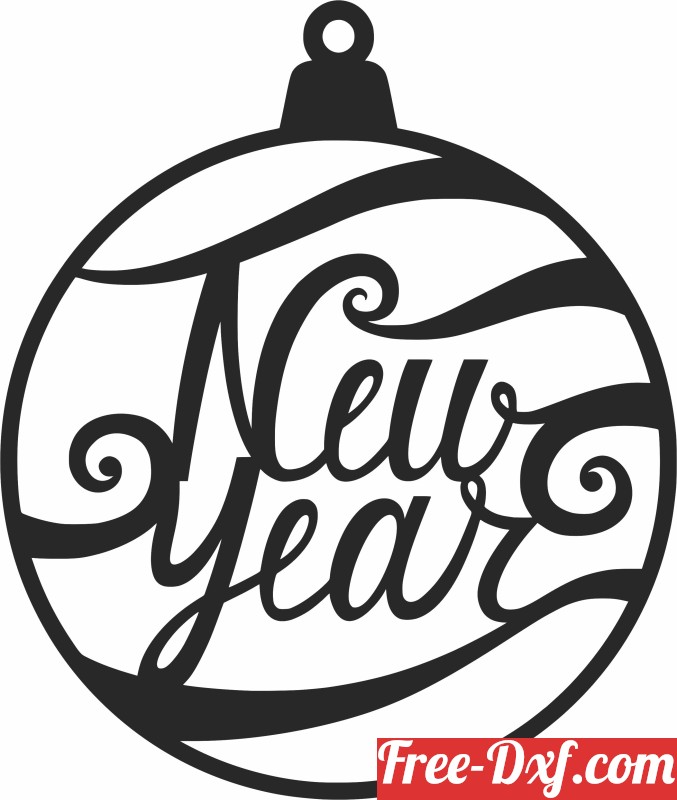 Download new year ornament clipart YE5RS High quality free Dxf fi