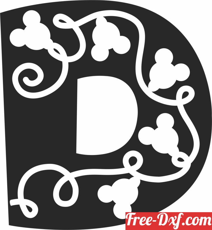 Download D split letter monogram mickey mouse YIQLv High quality