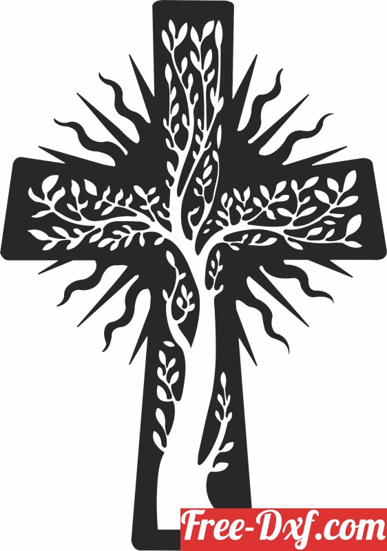 Download Cross tree wall sign YcZoV High quality free Dxf files,
