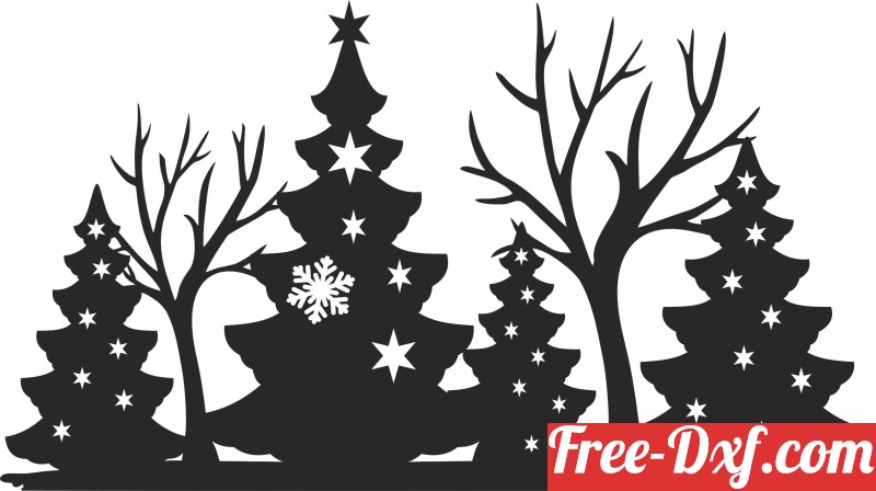 Download christmas tree scene ZhsSl High quality free Dxf files,