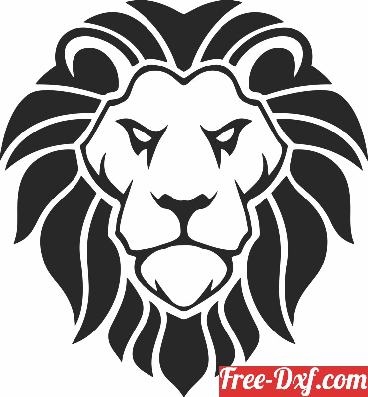 Download lion face clipart ZnppG High quality free Dxf files, Svg