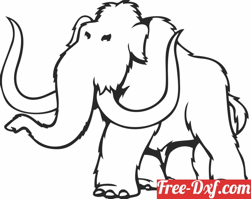 Download mammoth elephant clipart ZoG0x High quality free Dxf fil