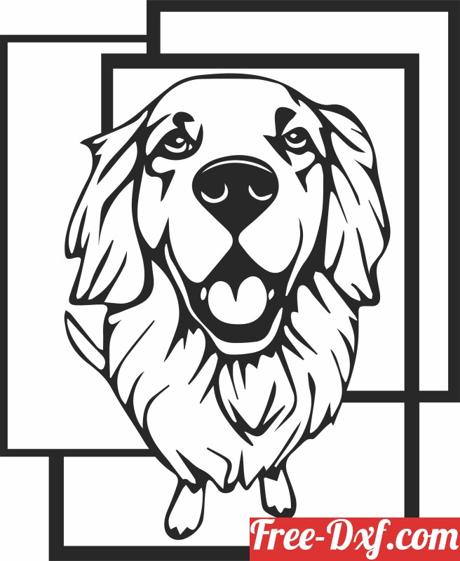Download Dog Golden Retriever wall decor dxf ZriKj High quality f