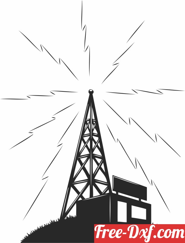 Download Radio Tower clipart aW4X4 High quality free Dxf files, S