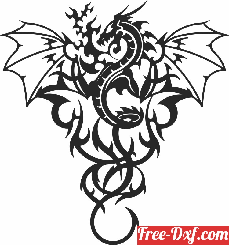 Download fire dragon clipart dxf b0ejy High quality free