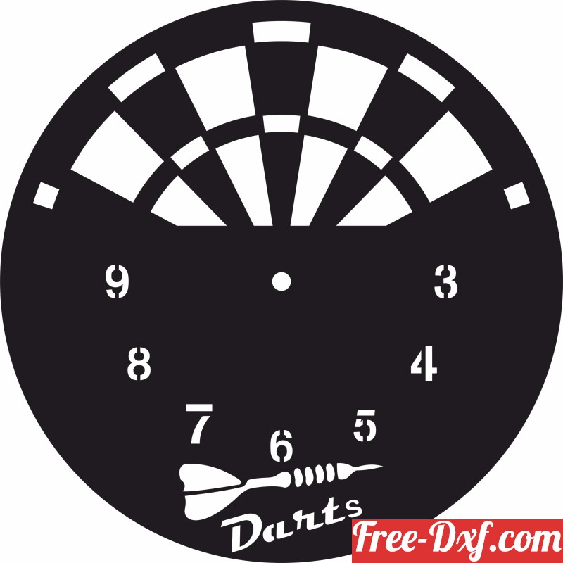 Download darts wall clock design dxf b4bPM High quality free