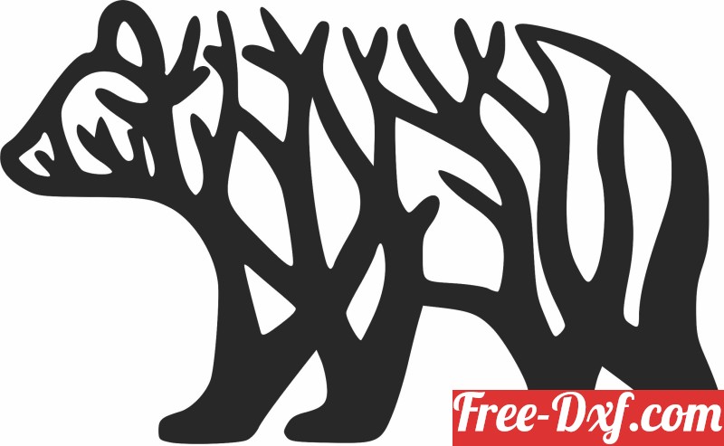 Download bear branches clipart bCU6g High quality free Dxf files,