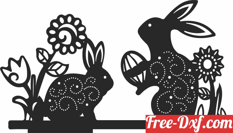 Download bunny rabbit scene easter bEEI6 High quality free Dxf fi
