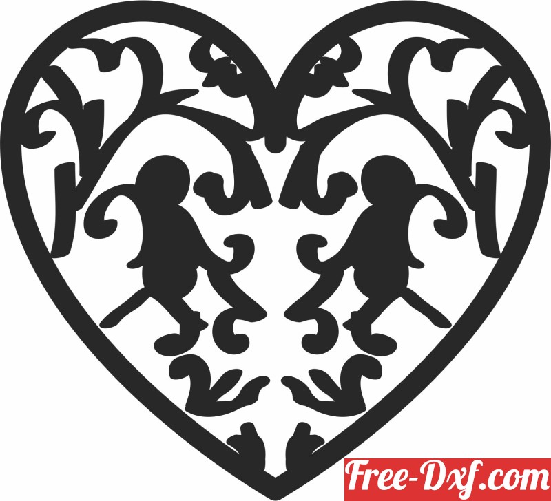 Download Hearts Valentine's Day bXMdR High quality free Dxf files