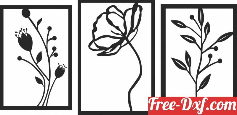 Download flowers Wall floral Art bf30W High quality free Dxf file
