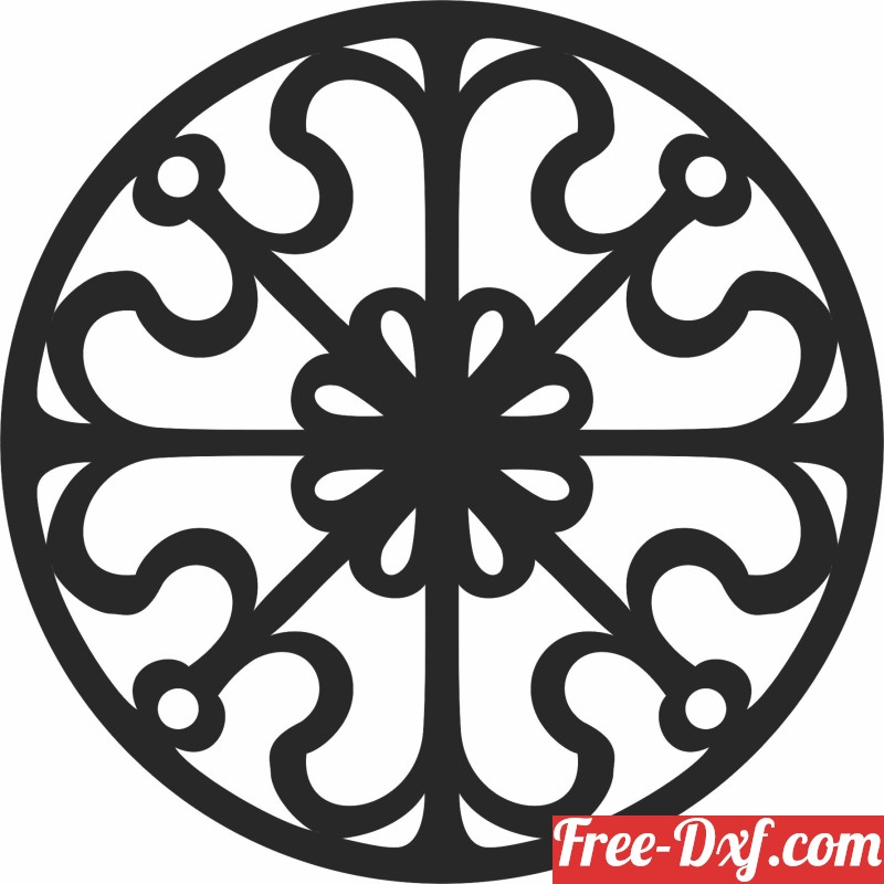 Download decorative flower wall sign btvw6 High quality free Dxf