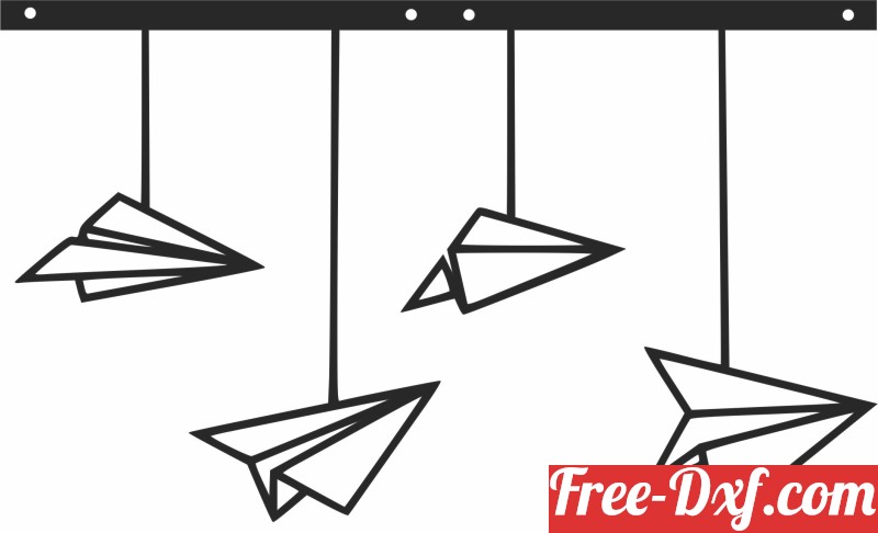 Download Paper Plane decor bu3nU High quality free Dxf files, Svg