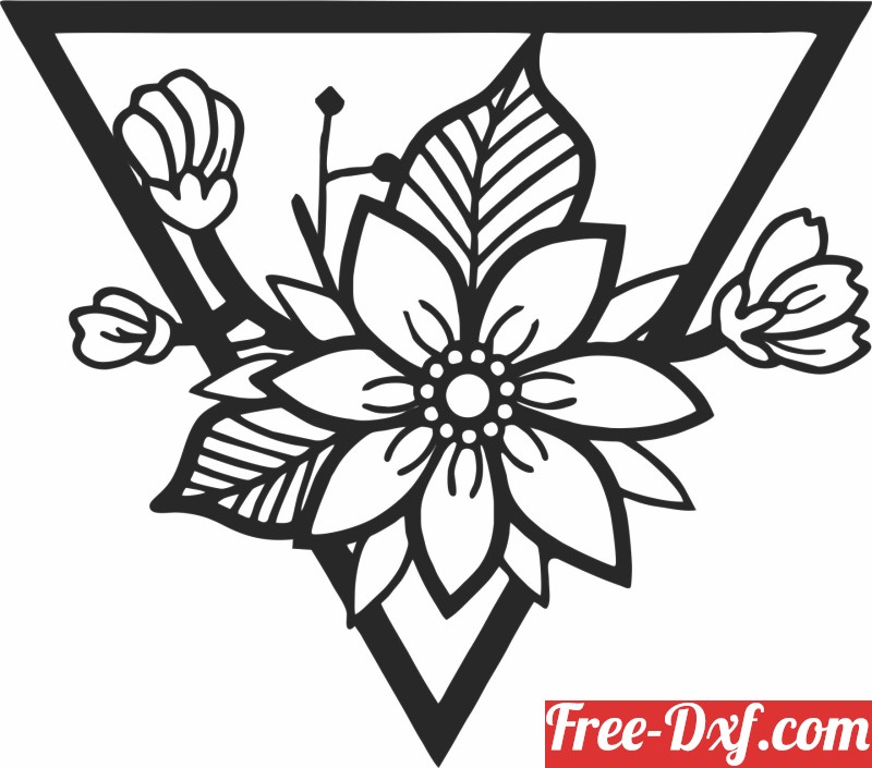 Download triangle with flowers dxf cAm5G High quality free